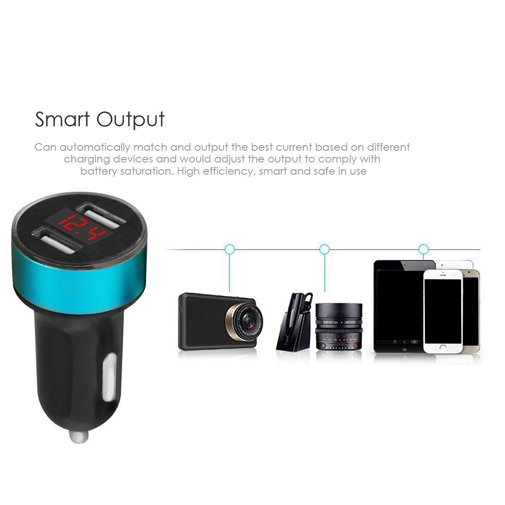 LED Digital Display Aluminum Alloy Quick Charge 5V 3.1A Safe Dual USB ...