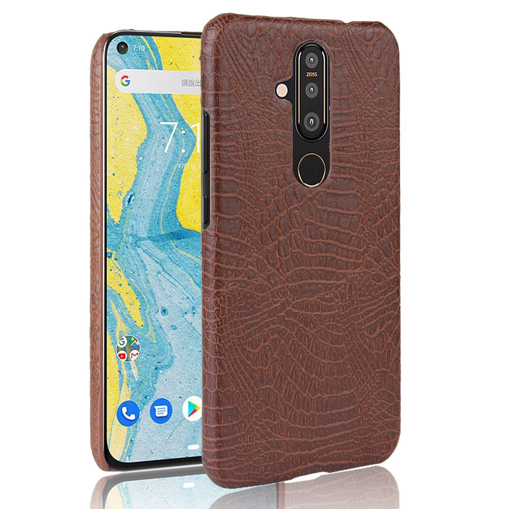 For Nokia X71 Case For Nokia 8.1 Plus Retro Luxury Crocodile Skin Cover ...