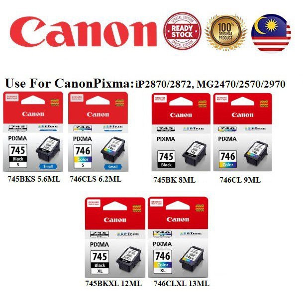Canon PG745 745S 745XL CL746 746S 746XL Black Genuine Ink Cartridge For ...