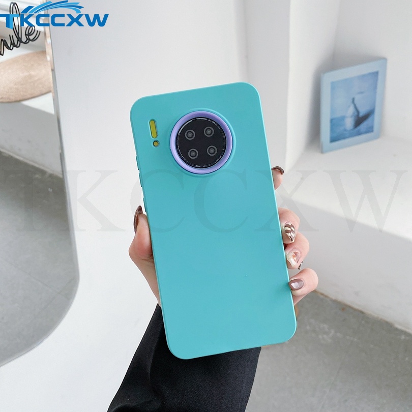 เคสโทรศัพท์มือถือ ซิลิโคนนิ่ม กันกระแทก สีแคนดี้ 3 in 1 สําหรับ Huawei Mate 40 Mate 30 P40 P30 ...