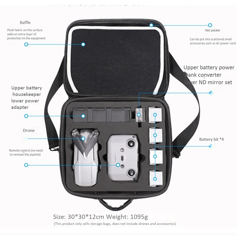 Keayisofine for DJI Mavic Air 2 Case Bag Water Resistant Portable ...