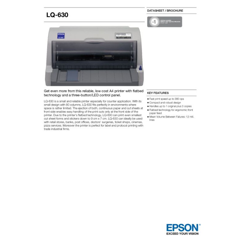 Epson LQ-630 ฟรีค่าจัดส่ง ราคานี้พร้อมใบกำกับภาษี การันตีรีวิวจากลูกค้า ...