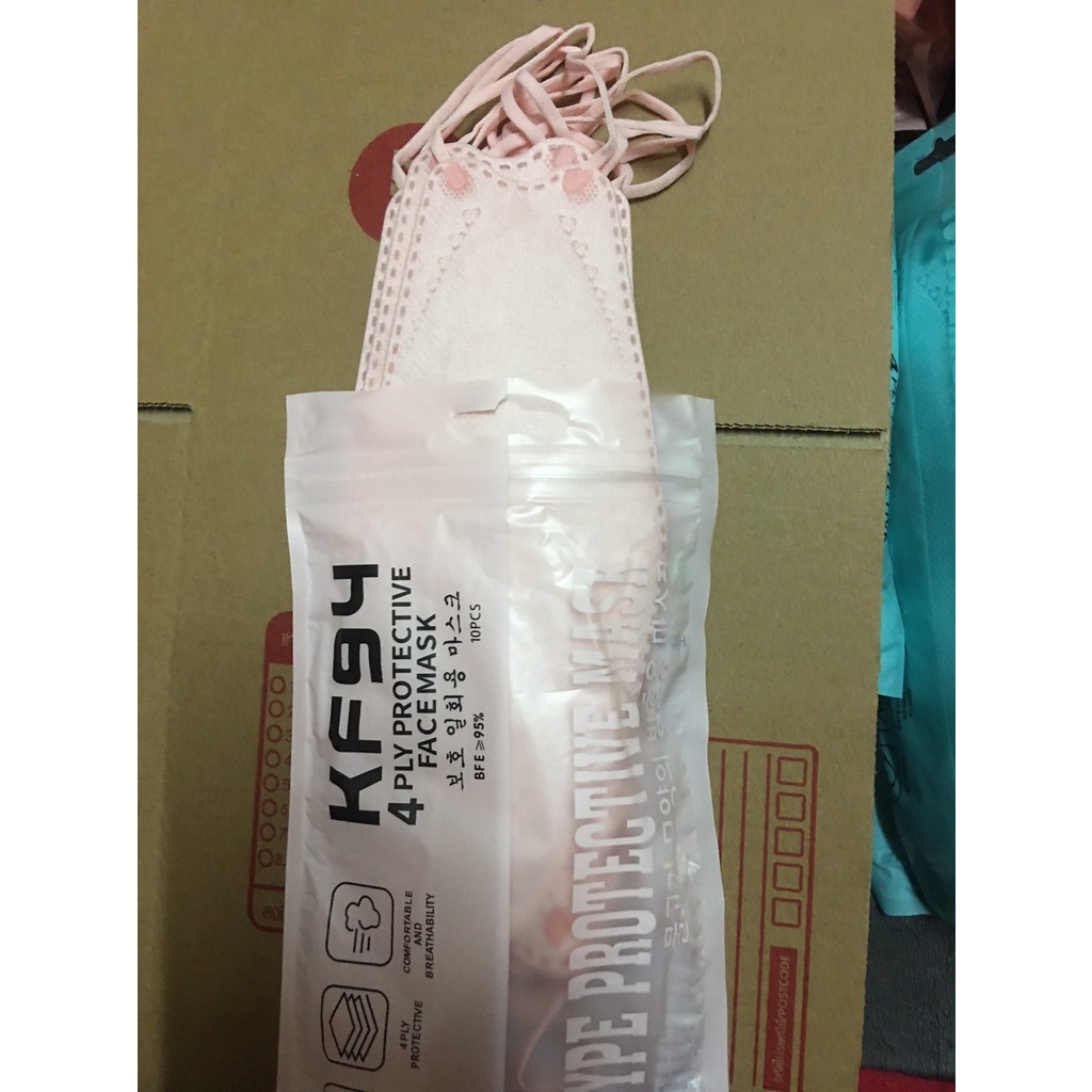 หน้ากาก KF94 Mask หน้ากากอนามัยทรงเกาหลี 1 แพ็ค 10 ชิ้น (หูสีเดียวกับแมส)กรุณาอ่านก่อนสั่ง ...