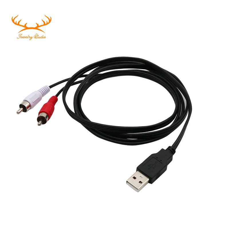 ☀Stock☀1.5M Usb A Male To 2X Rca Phono Av Cable Tv Aux Audio Video ...