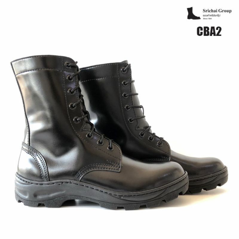 Srichai shoes รุ่น CBA2 มีแบบปกติและแบบใส่ซิป หนังขัดมัน พื้นรถถัง - srichaigroup - ThaiPick
