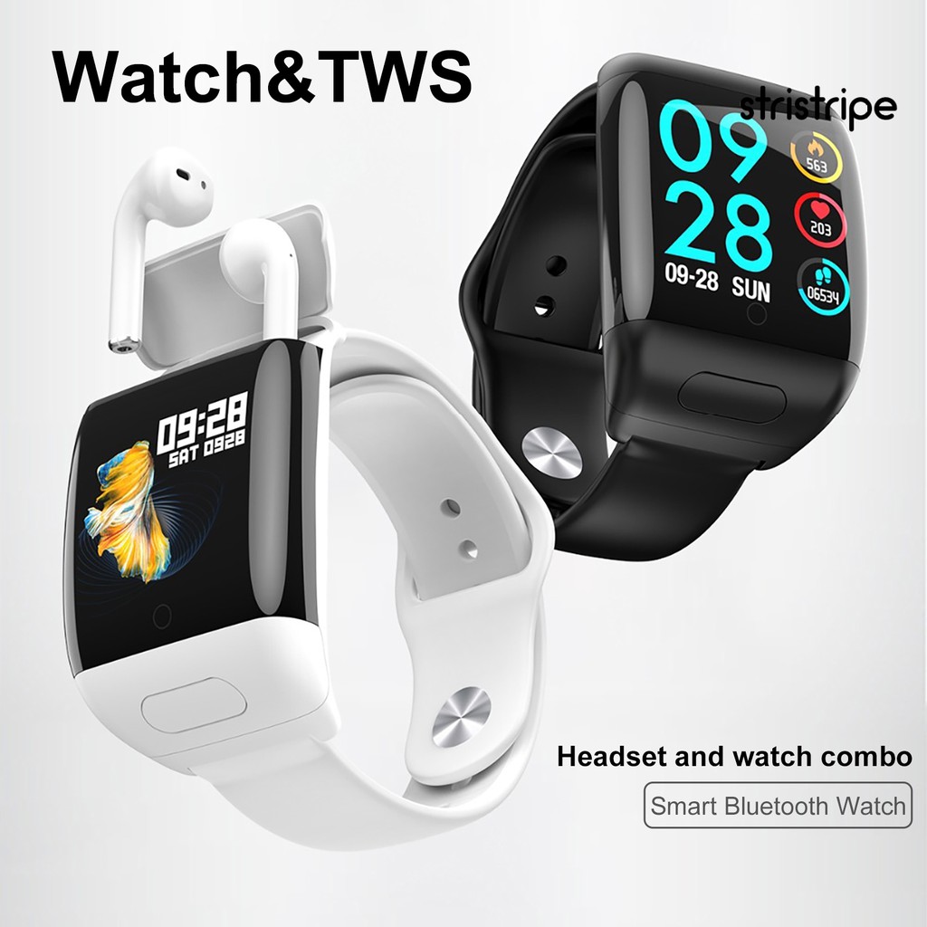 Str G36 2 In 1 นาฬิกาข้อมือ Smart Watch เชื่อมต่อบลูทูธ 5 . 0 วัดอัตรา ...