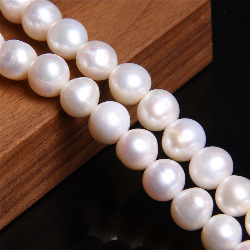 Fine 12-13mm 100 Natural AA round white loose freshwater pearls beads ...
