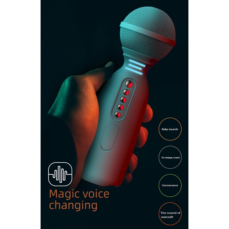 BBluetooth Karaoke Microphone Child Hand Held Microphone Speaker ...