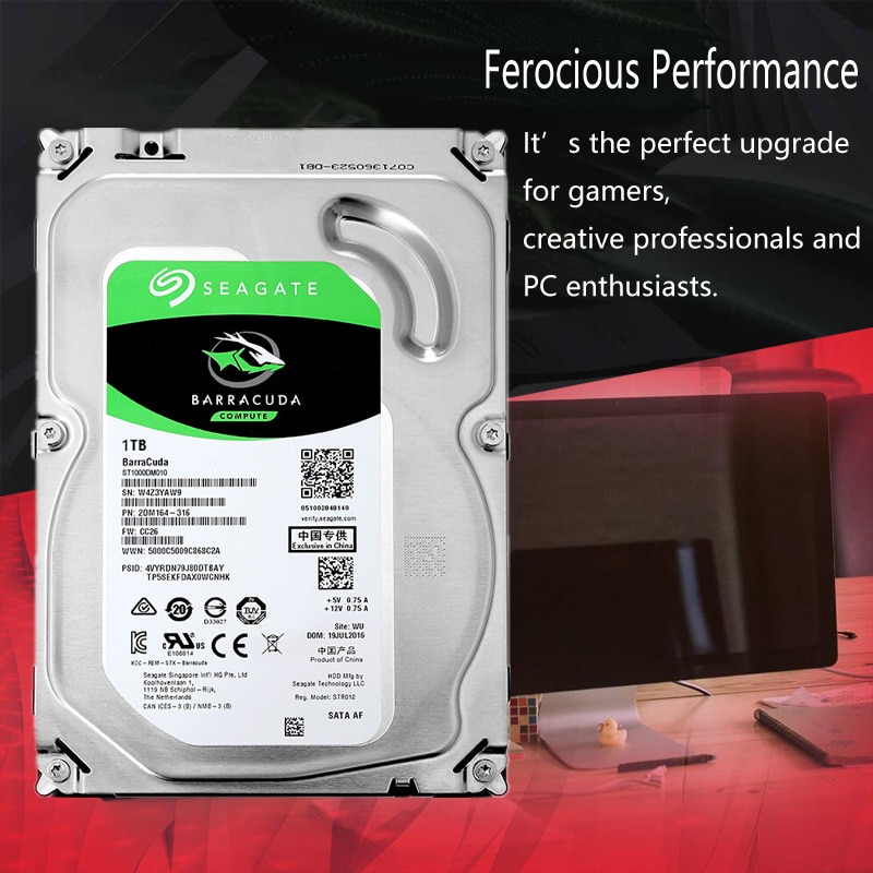 Seagate 1tb Hard Drive Disk HDD Desktop Internal HD 1000GB 1T Harddisk ...
