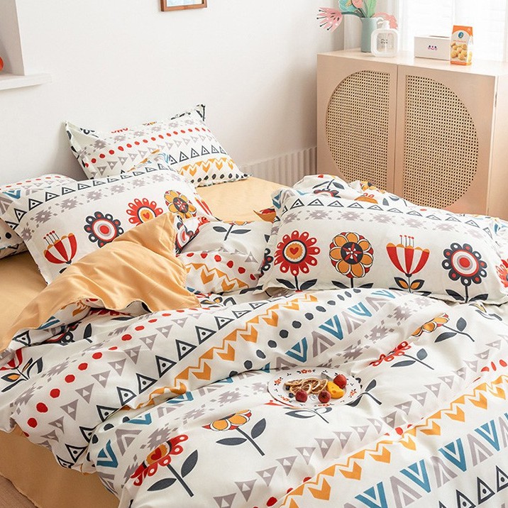 Four-piece Quilt Cover Printed Multi-size Quilt Pillowcase and Bedding ...