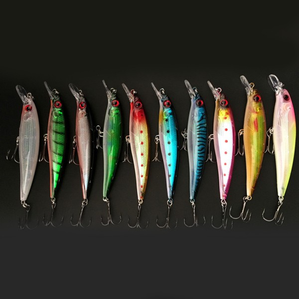 11CM/13.5G Fishing Lures Artificial Hard Baits Minnow Wobblers Crankbait 3D - meteor1.th - ThaiPick