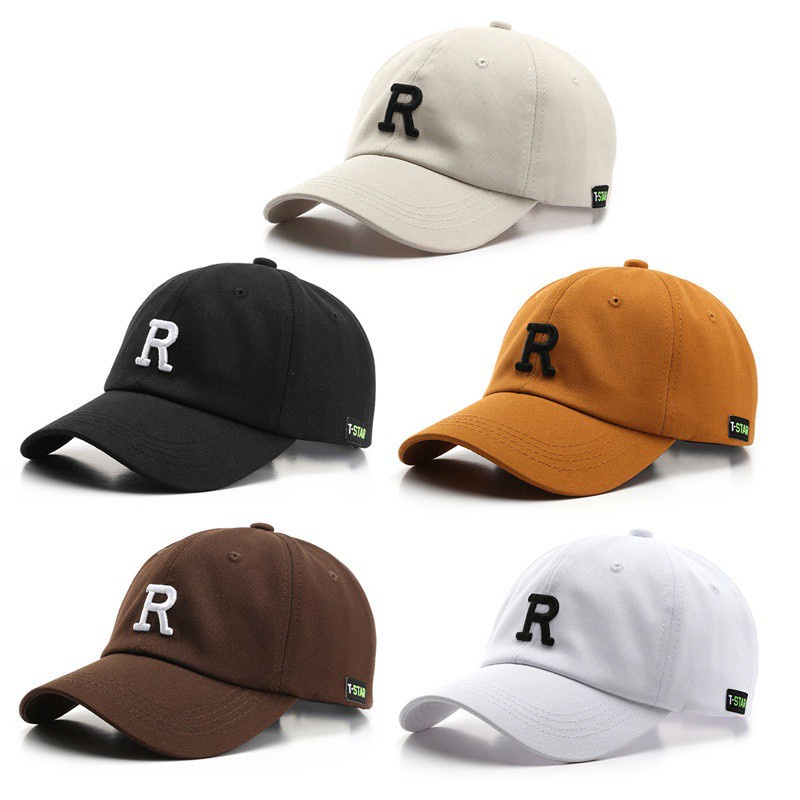 Facety หมวกเบสบอลแฟชั่นสําหรับผู้ชายผู้หญิงผ้าฝ้ายปักลายตัวอักษร R 2021 ...