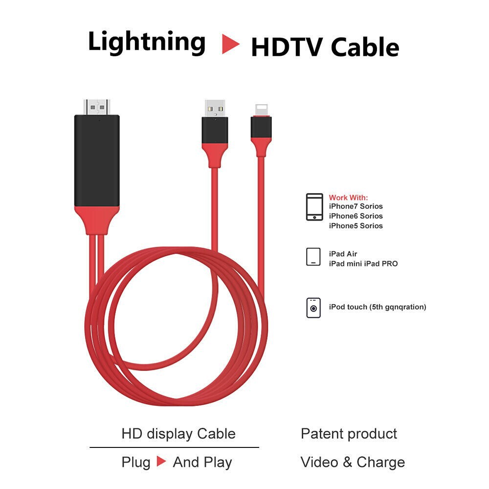 (รองรับios 11.4) สาย HDTV Lightning HDMI To TV Lightning Digital AV ...