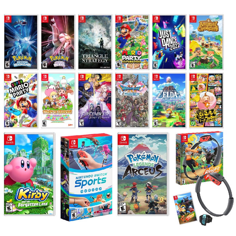 Nintendo Switch 16 Games Set B Pokemon Diamond Pearl Triangle Ring fit ...