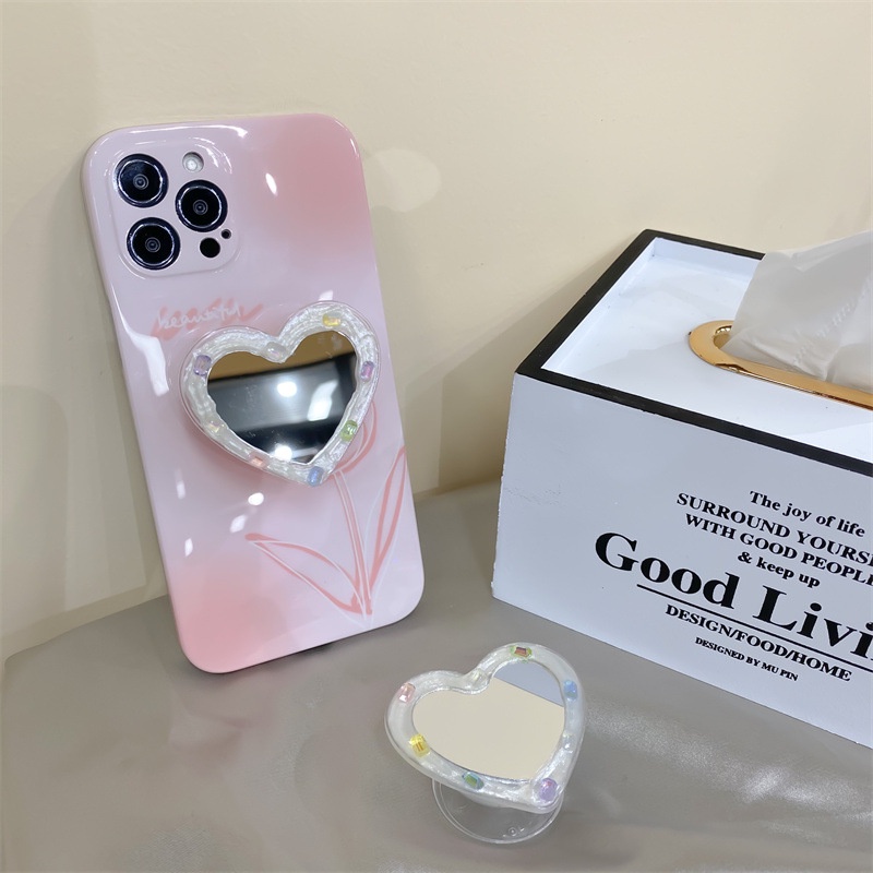 griptok กระจกหัวใจวิ้งๆ griptok mirror กริ๊บต็อก ตัวติดมือถือ - sixsix_s - ThaiPick