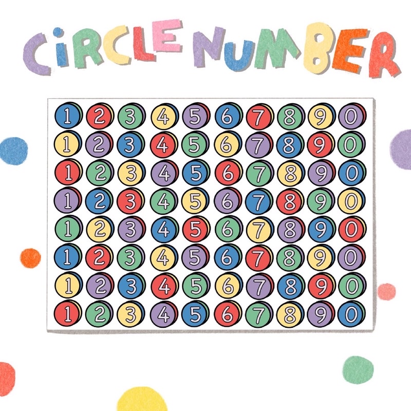 Circle number sticker (OHILOVEYOU) | Shopee Thailand