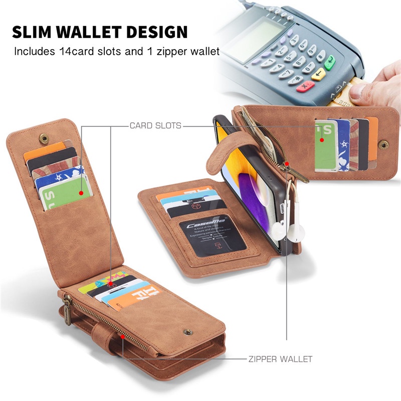 Luxury Leather Flip Phone Case For Samsung Galaxy A72 A52 S22 S21 Ultra S20 Plus S10 S9 Note 20 ...