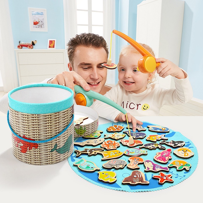 พร้อมส่ง Fancy Fishing Rod Set เกมตกปลา ของเล่นไม้ ของเล่นเสริมพัฒนาการ ...