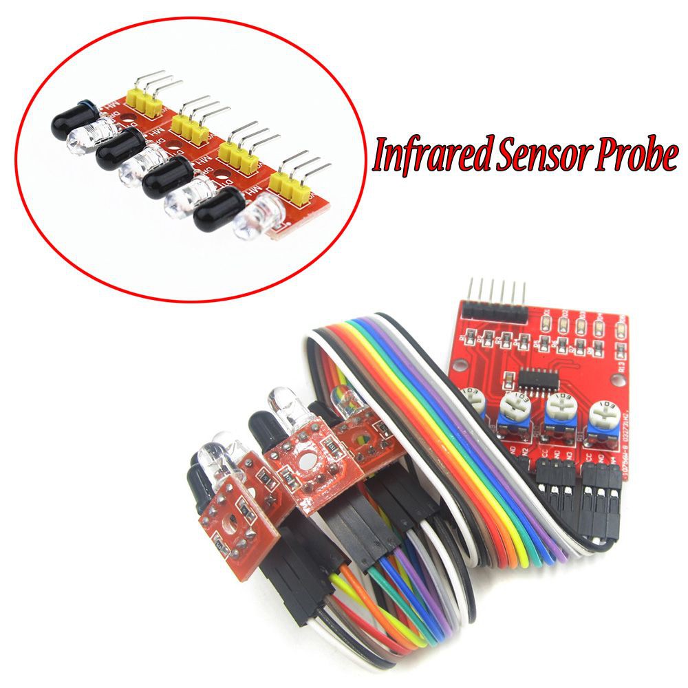 DIY 4 Channel Smart Car Tracking Line Sensor Infrared Detector Arduino Module Obstacle Avoidance ...