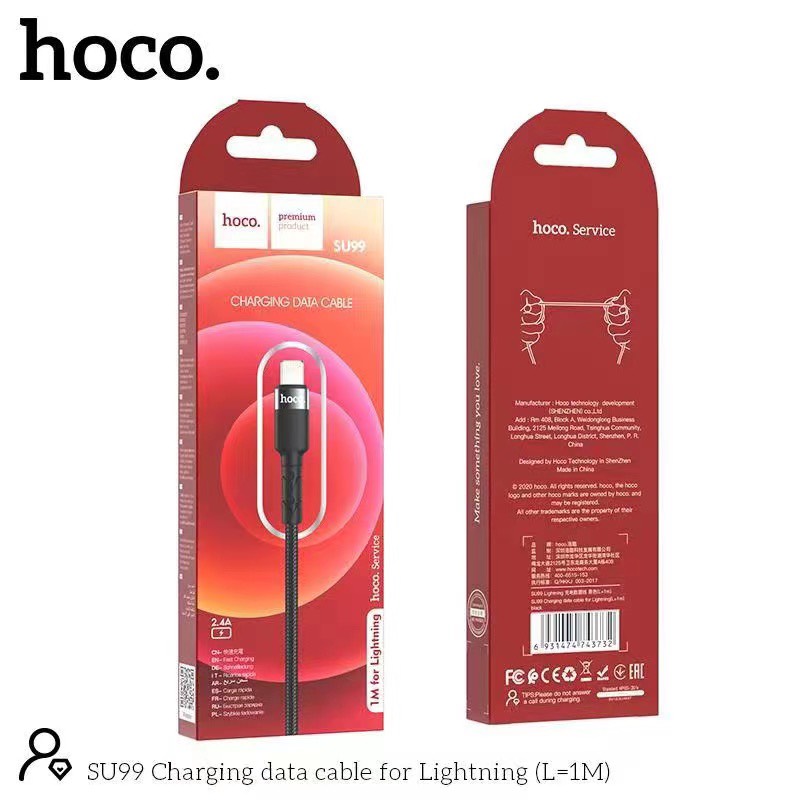 สายชาร์จ Hoco SU99 แท้ รุ่นใหม่ 2021 รองรับ Micro USB Android ios TypeC ความยาว 1 เมตร และ 2 ...