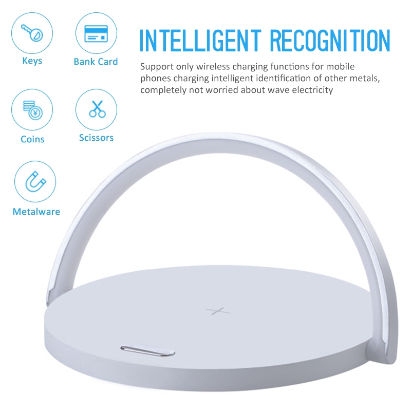 DreamH☛ Wireless Fast Charger Table Lamp Night Light Phone Holder Pad ...