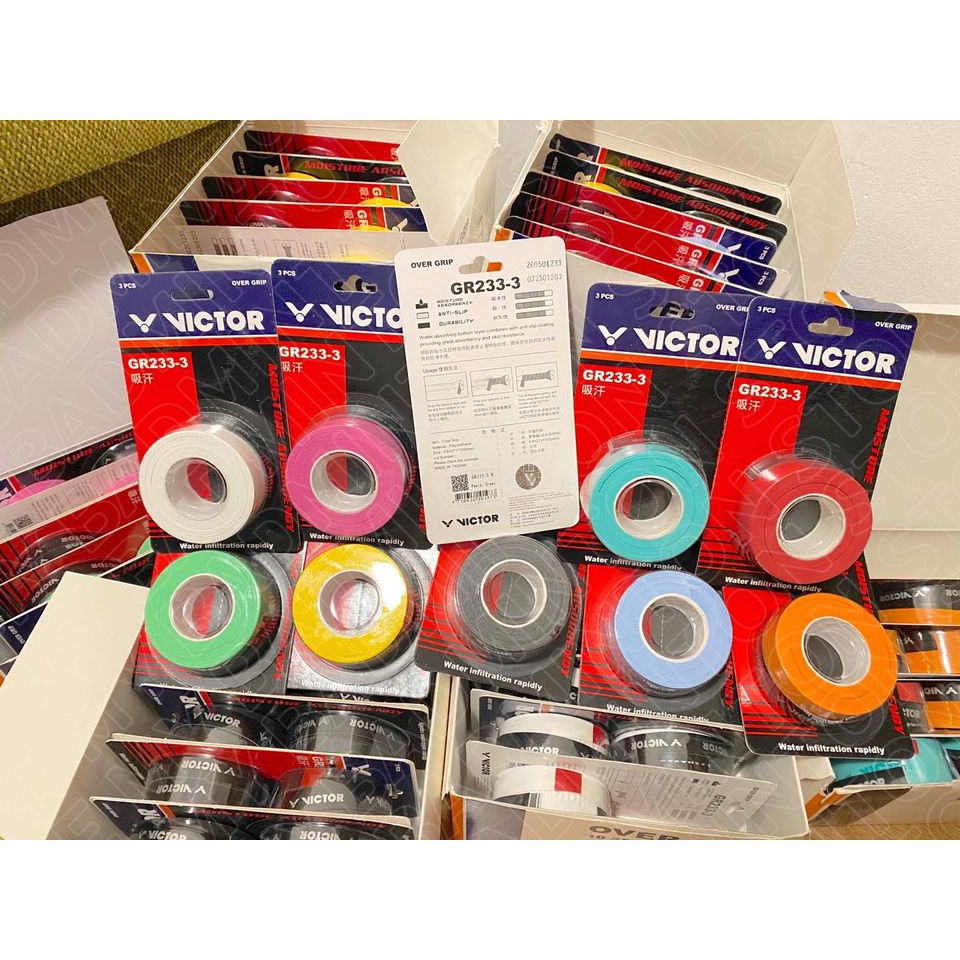 (พร้อมส่งทุกสี) Victor Grip แท้ 100 รุ่น GR233-3 (1 แพค 3 ชิ้น) นุ่ม ...