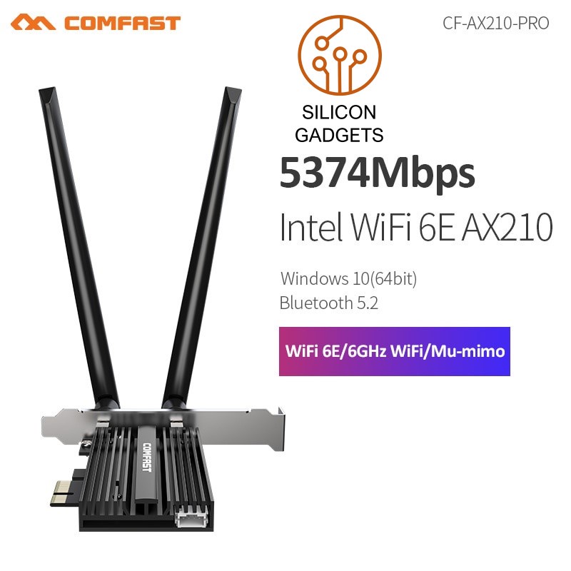 รับประกัน 1 ปี WiFi6E Intel AX210 Tri-Band 2.456GHz Bluetooth 5.2 802 ...