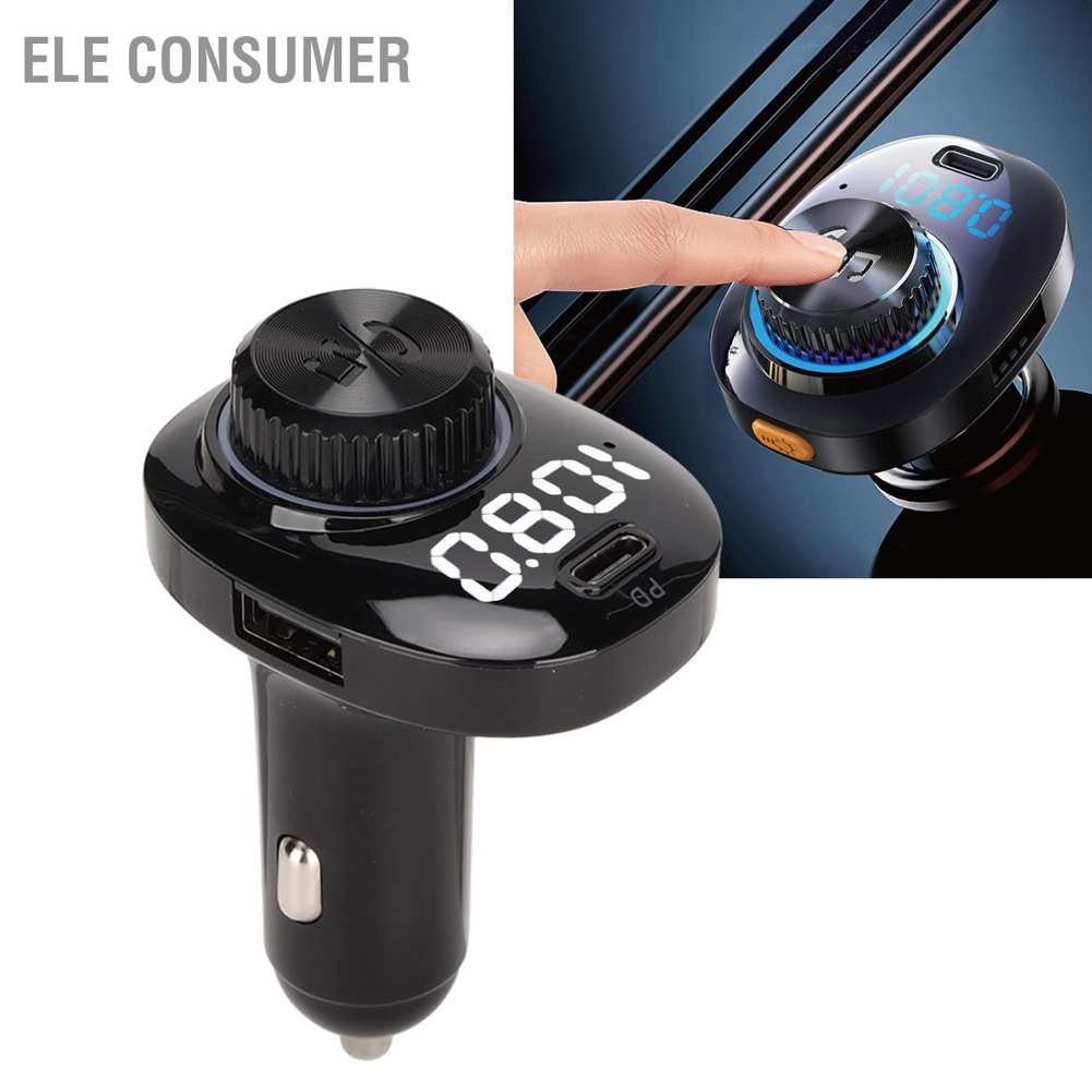 ELE Consumer C19 Car USB Charger 20W Fast Charging Hands Free FM ...