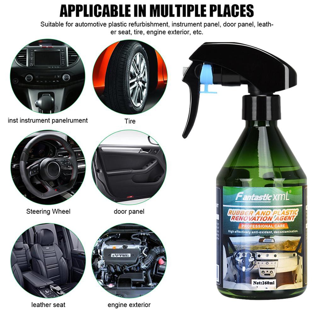 สารเคลือบรถยนต์ 260ml Car Plastic Trim Restorer Tire Polish Spray ...