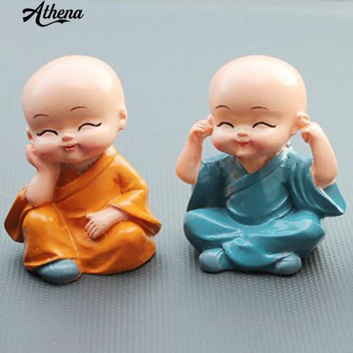4Pcs Car ตกแต่งภายในบ้าน Cute Cartoon Miniature Monks ภูมิจิ๋ว ...