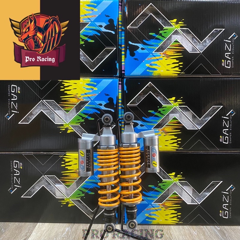 โช๊คหลังแก๊สแท้แบรนด์GAZI HYPER RX WAVE สีดำ ความยาว 320mm ...