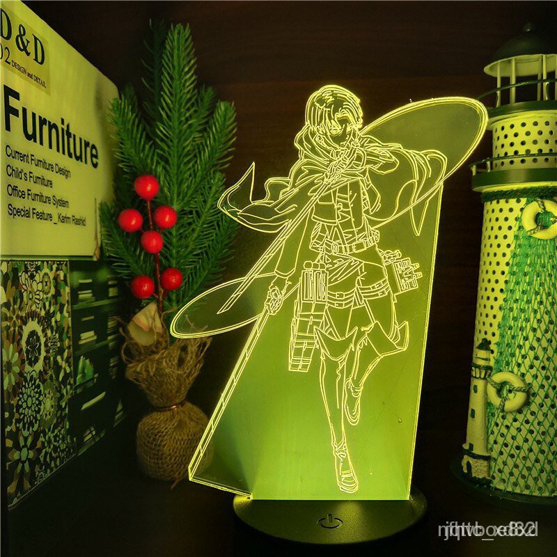 จุดแท้FigureAttack On Titans Levi Ackerman 3D LED Nightlights ANIME ...