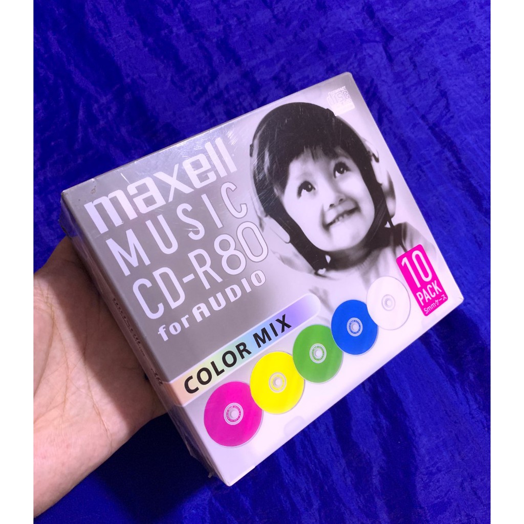 Maxell Music CD-R 80 Min Color Mix 10 PCS ????????แผ่นซีดีเปล่าของใหม่ ...