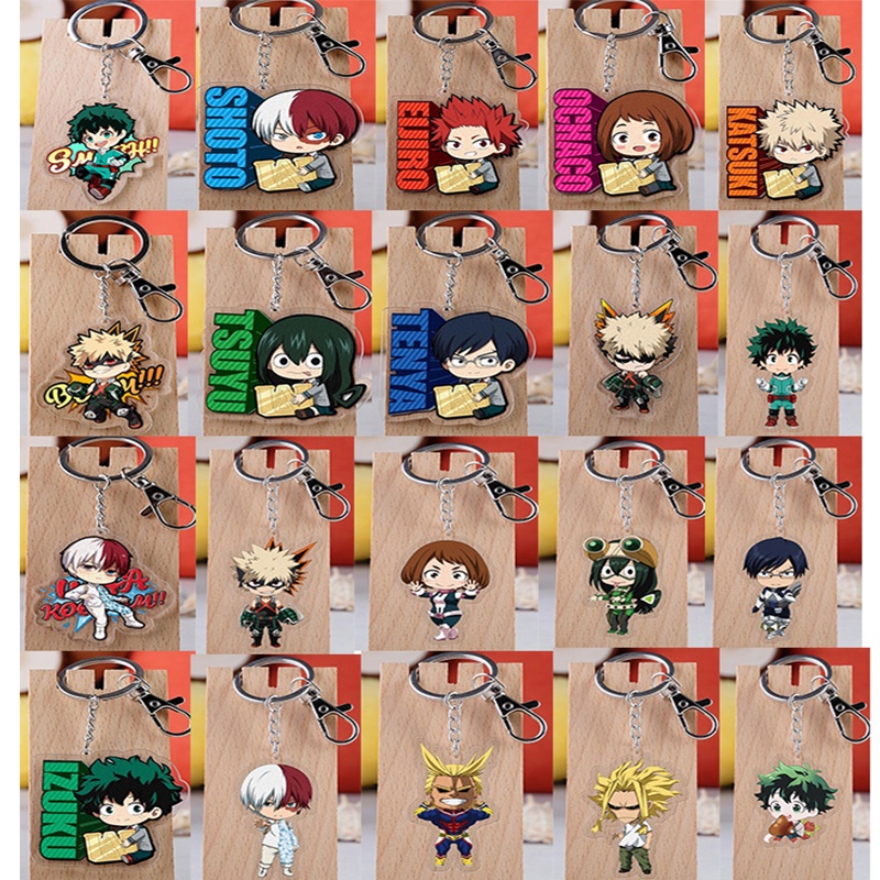 20pcslot Anime My Hero Academia Keychain Two-sided Izuku Bakugou ...