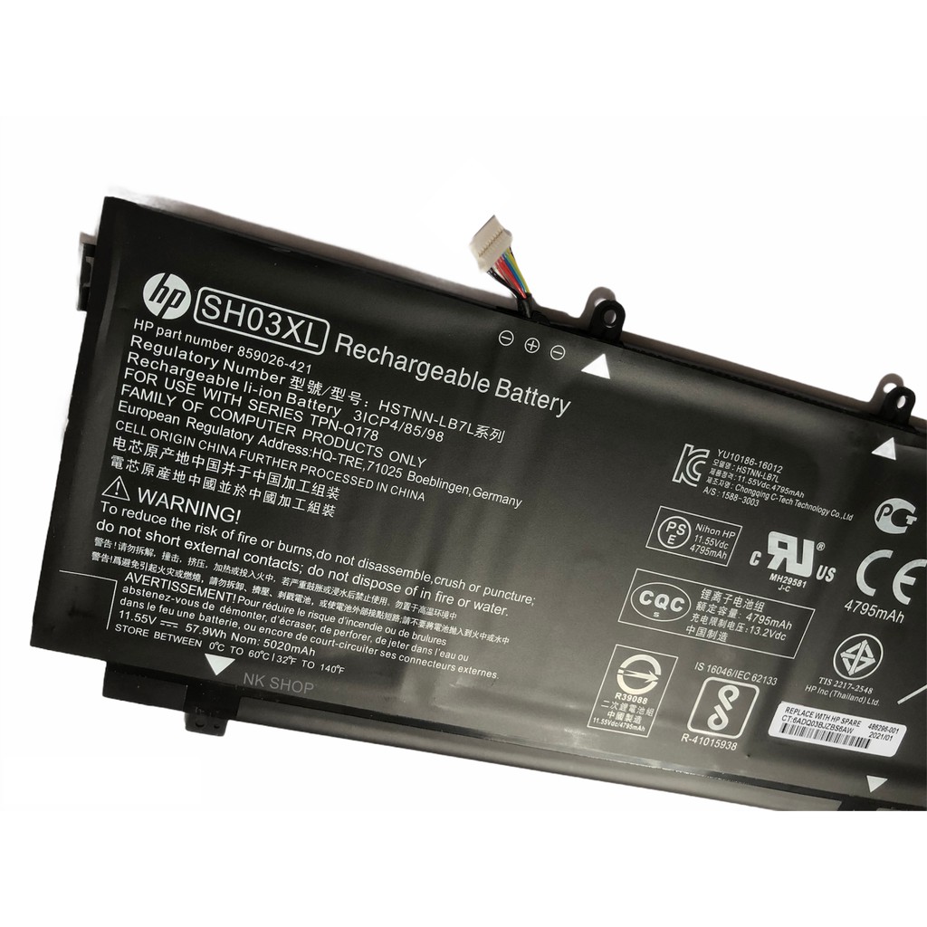 HP แบตเตอรี่ SH03XL CN03XL (สำหรับ Spectre X360 13-AC0xx 13t-ac000 13 ...
