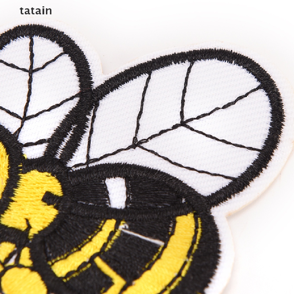 TAT bee embroidered sew iron on patches set badge bag fabric applique ...