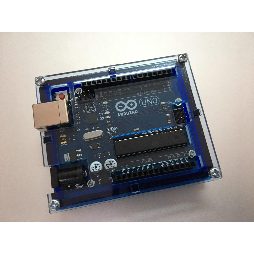 แผงวงจรประมวลผลขนาดเล็ก Arduino Uno R3 พร้อมเคสอะคริลิคและสาย Usb สำหรับดาวน์โหลดฟรี Shopee