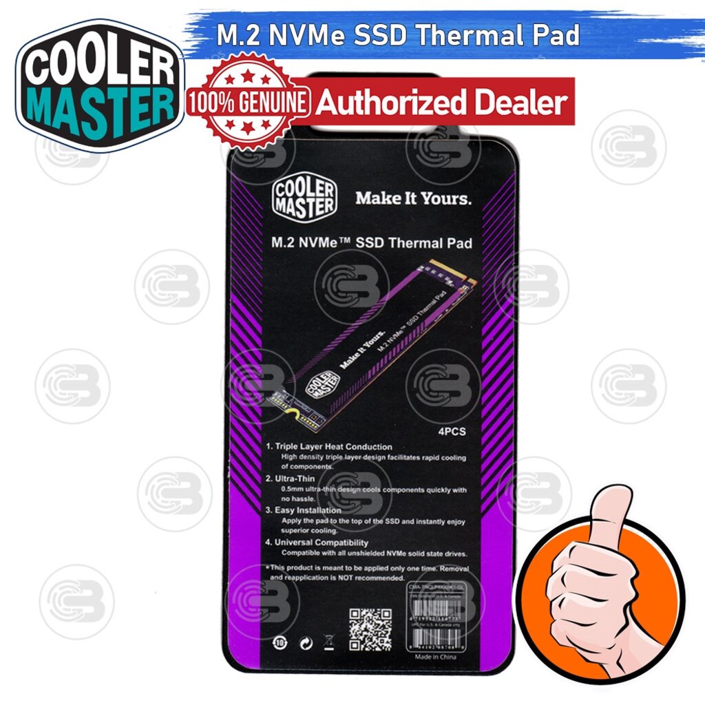 [CoolBlasterThai]Cooler Master M.2 NVMe SSD Thermal Pad 60x18x0.5 mm ...