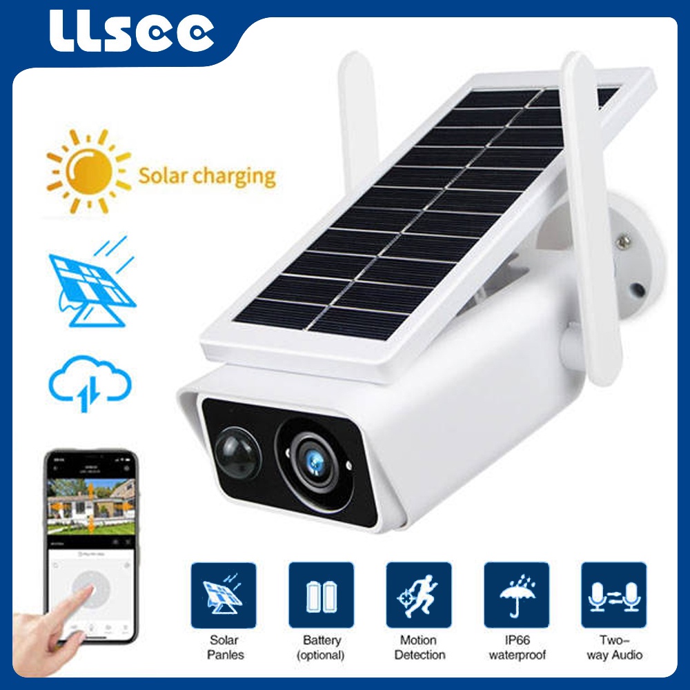 LLSEE CCTV iCSee APP Solar / Battery Powered 3MP 1296p Outdoor ...