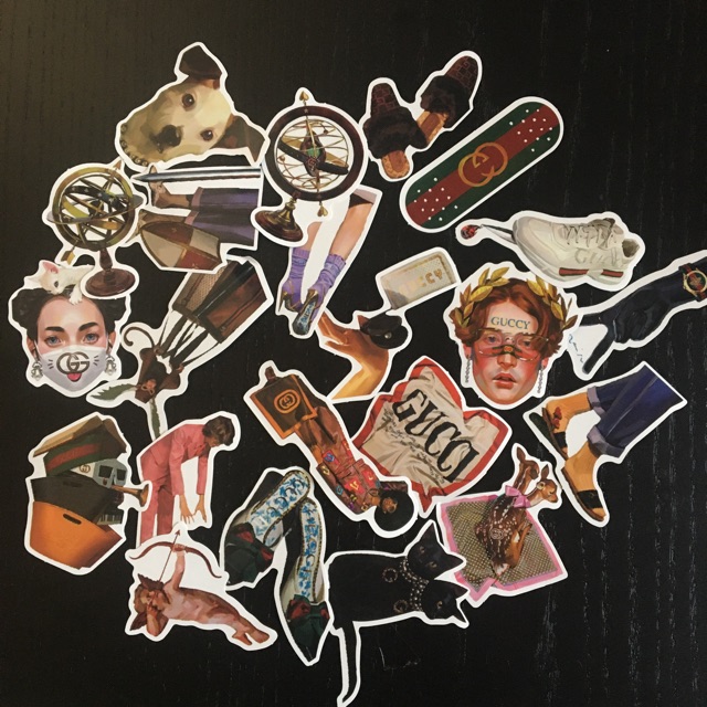 50pcs GUCCI fans Vinyl Decal Stickers bomb for laptop luggage motorbike ...