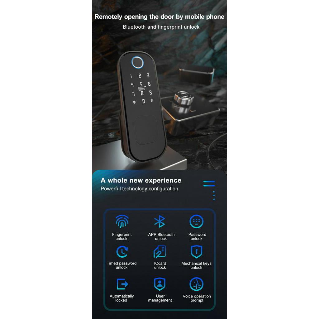 Waterproof Fingerprint Smart door Lock APP lock Smart Fechadura Digital ...