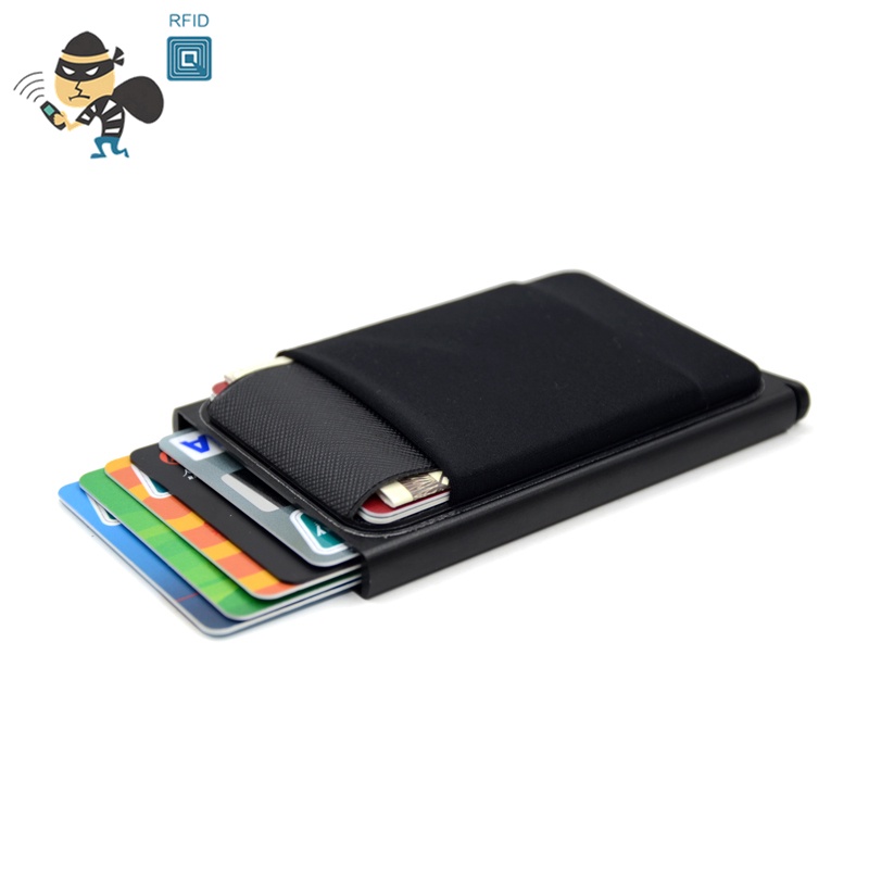 Automatic Pop-out RFID Card Holder Slim Wallet Elasticity Back Pouch ID ...