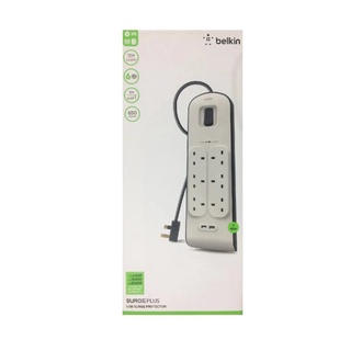 BELKIN BSV604SA2M 6 UK PLUGS + 2USB EXTENSION SOCKET SURGE PROTECTOR ...
