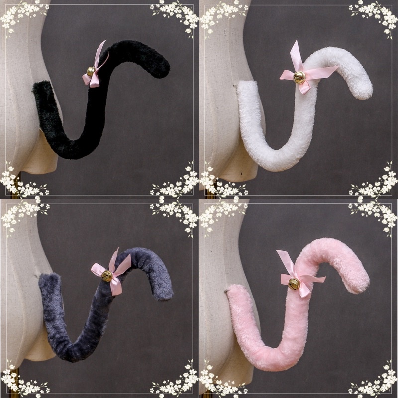 🐭พร้อมส่ง🐭 หางแมว หูหางสัตว์ หางแมวเข็มกลัด ดัดได้ หางแมวติดโบว์ หางแมว ...