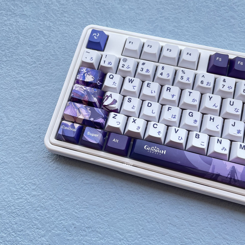 133 คีย์ Raiden Shogun Keycaps Cherry Profile Genshin Impact Beelzebub ...