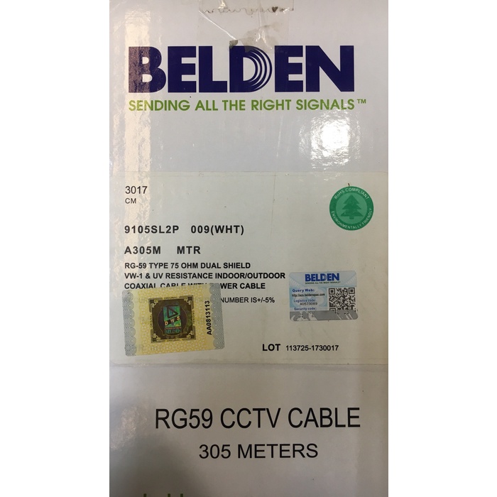 สายเคเบิ้ลกล้องวงจรปิด Belden 100 เมตร Belden Cctv Rg59 Belden 59 ...