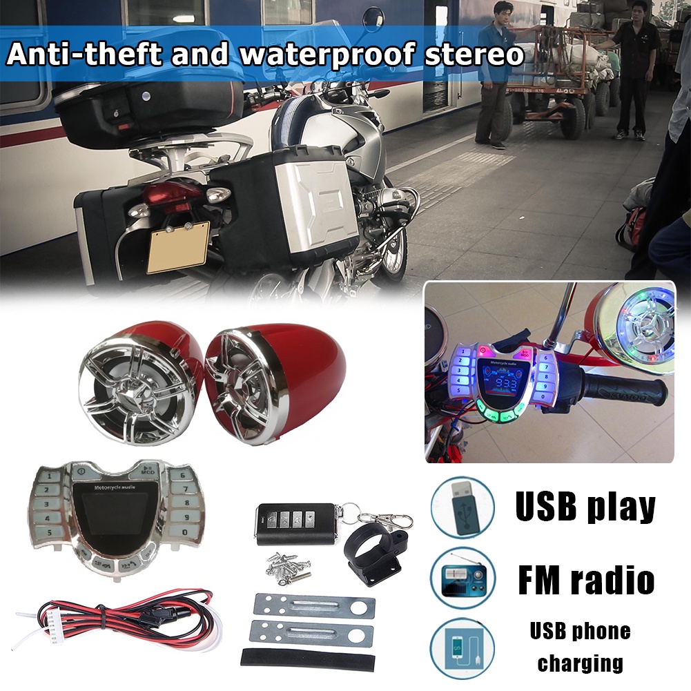 Hot StockWaterproof Motorcycle Bluetooth-compatible Audio System ...