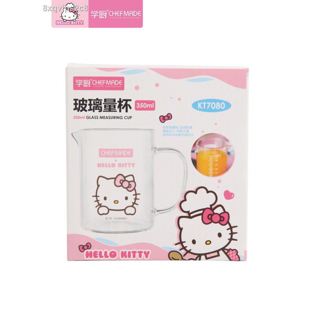 ℗Learning Kitchen KT (Hello Kitty) ของแท้หนาทนอุณหภูมิสูงแก้วตวงถ้วยเครื่องมืออบในครัวเรือน ...
