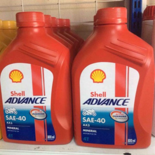 Shell เชลล์ AX3 น้ำมันเครื่อง 4T 0.8L SAE40 Shell แดง | Shopee Thailand
