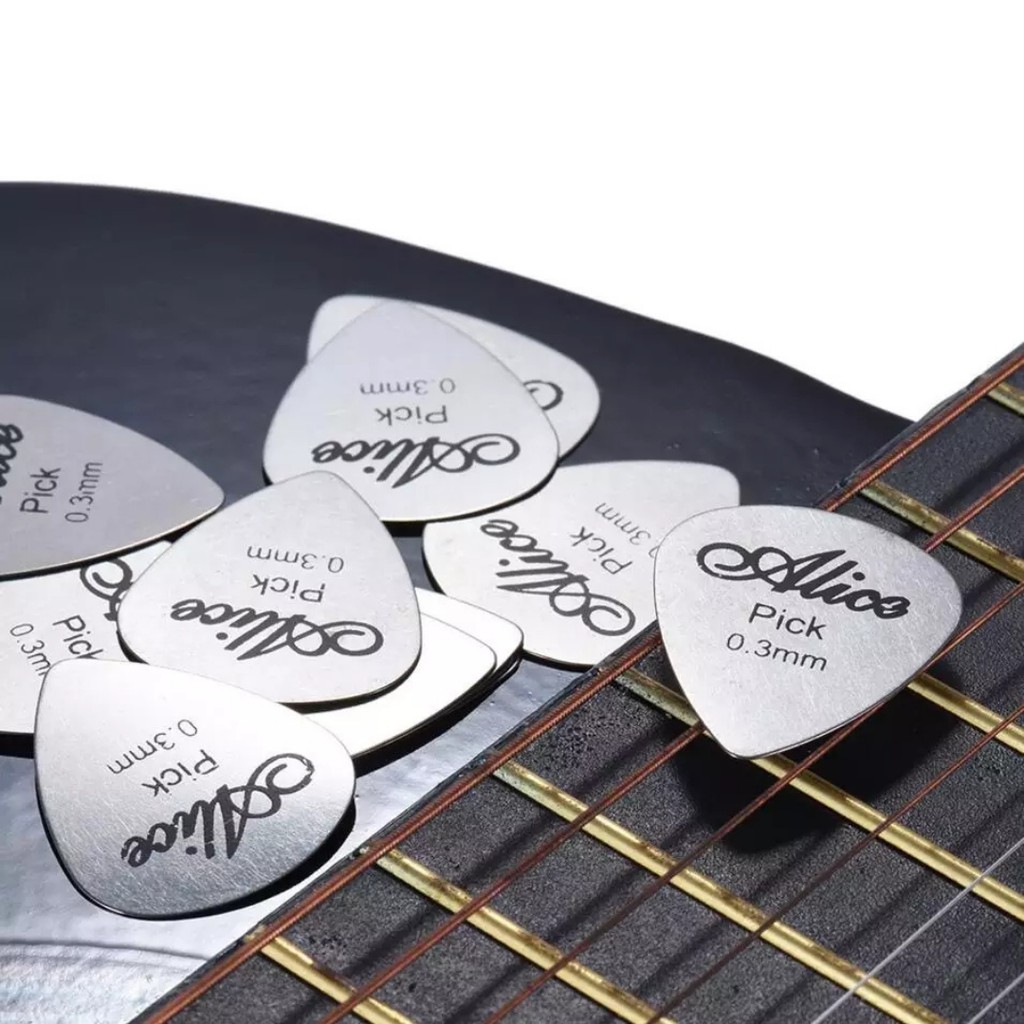 Alice Pick Stainless ปิ๊กกีตาร์ โลหะ ขนาด 0.3mm ปิ๊ก อลิซ ปิ๊กกีตาร์ ...